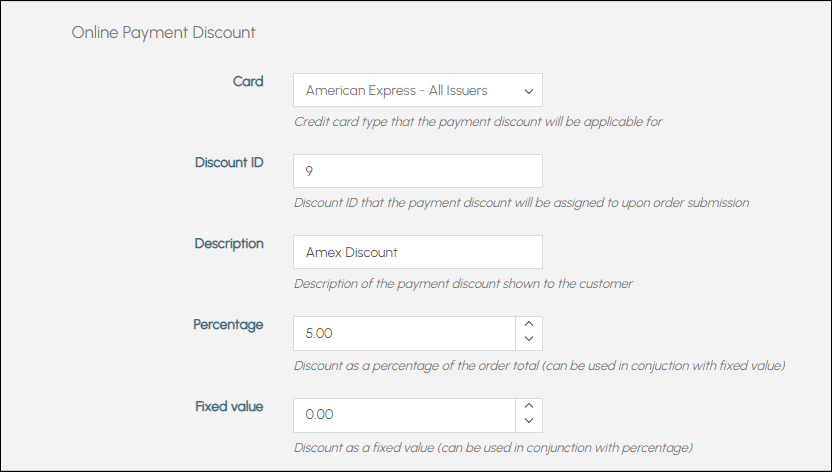 Configure For Online Payment Discounts