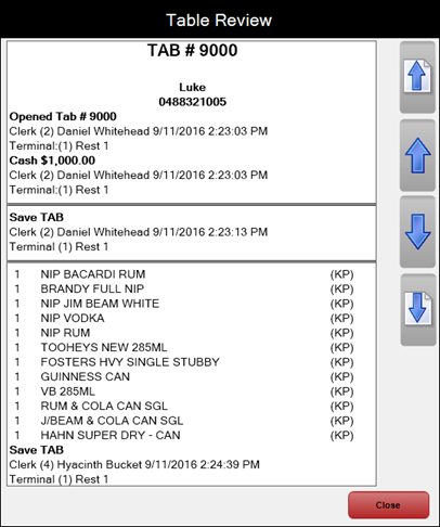 Review A TAB / Table