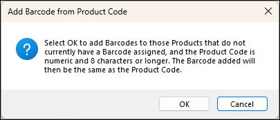 Add Barcodes From Product Codes