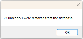 Delete Unused Barcodes