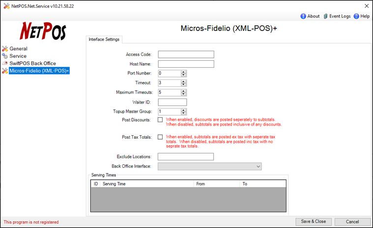 Micros XML-POS+