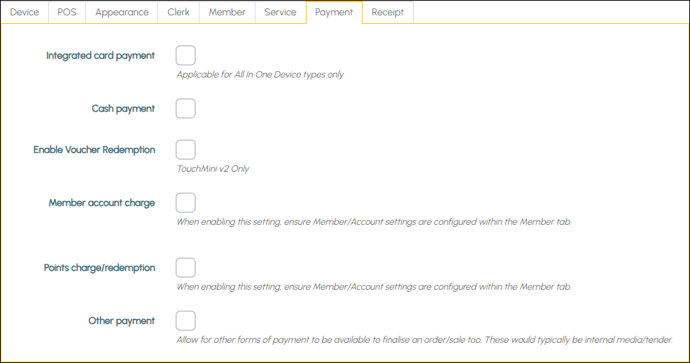 Configuration Tabs