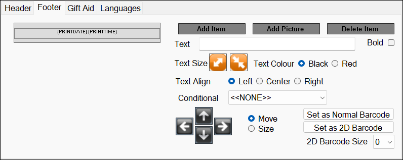 Receipt Header / Footer